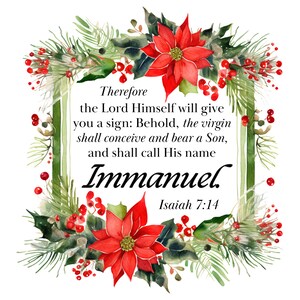 Isaiah 7:14 Faith / Scripture 100% Cotton Fabric Panel Block | Small ...
