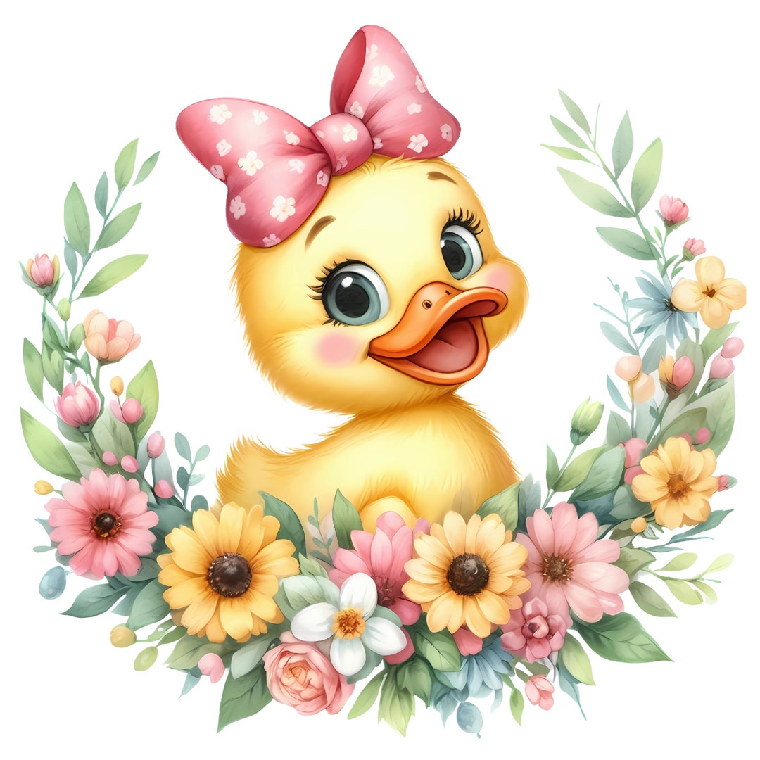 Floral Spring Duck 100% Cotton Fabric Panel Square Small Sewing ...