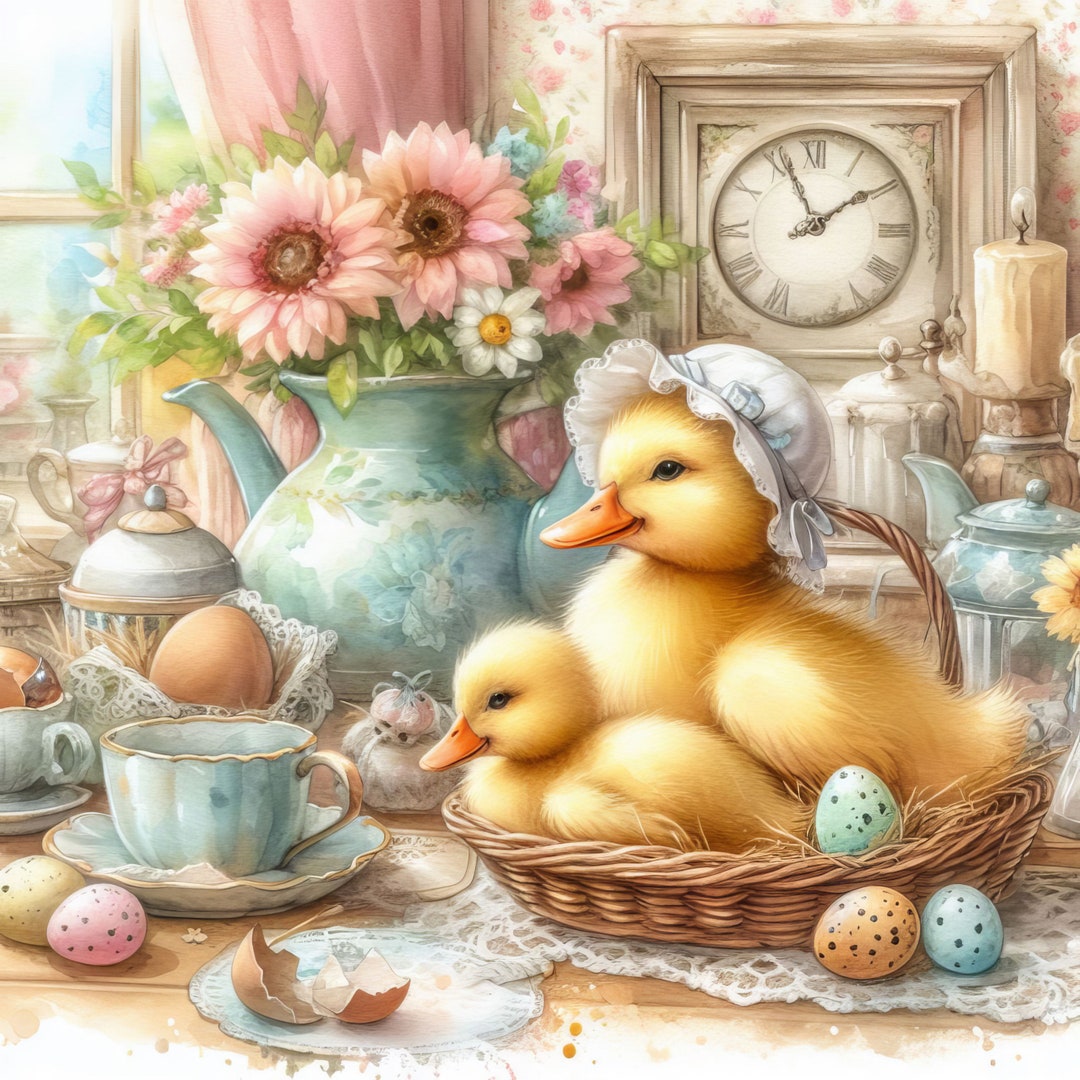 Ducklings 100% Cotton Fabric Panel Square Small Sewing Quilting Block ...