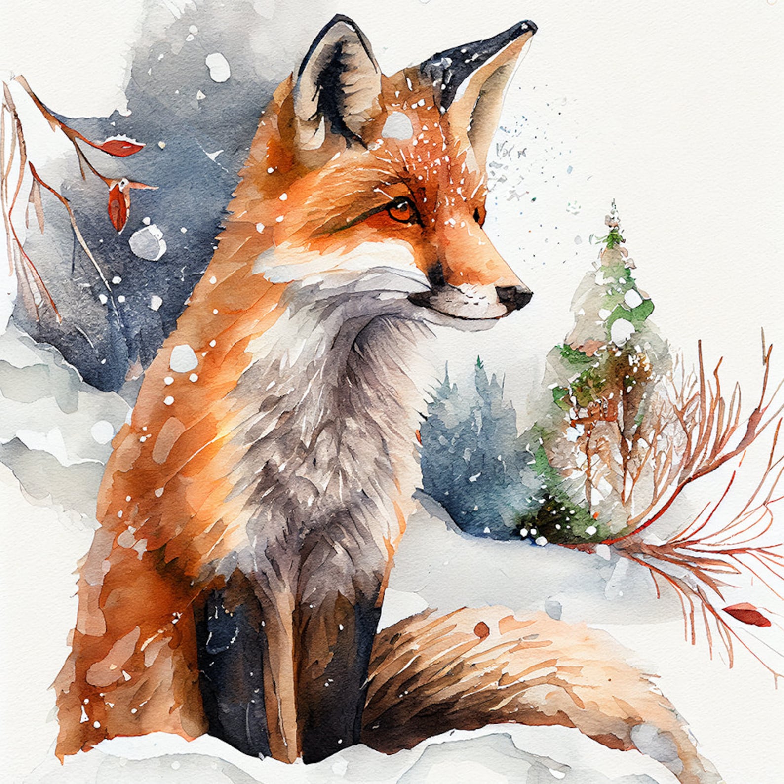 Winter Fox 100% Cotton Fabric Panel Quilting Sewing Small - Etsy