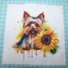 Puppy Yorkie Yorkshire Dog & Sunflower 100% Cotton Small - Etsy