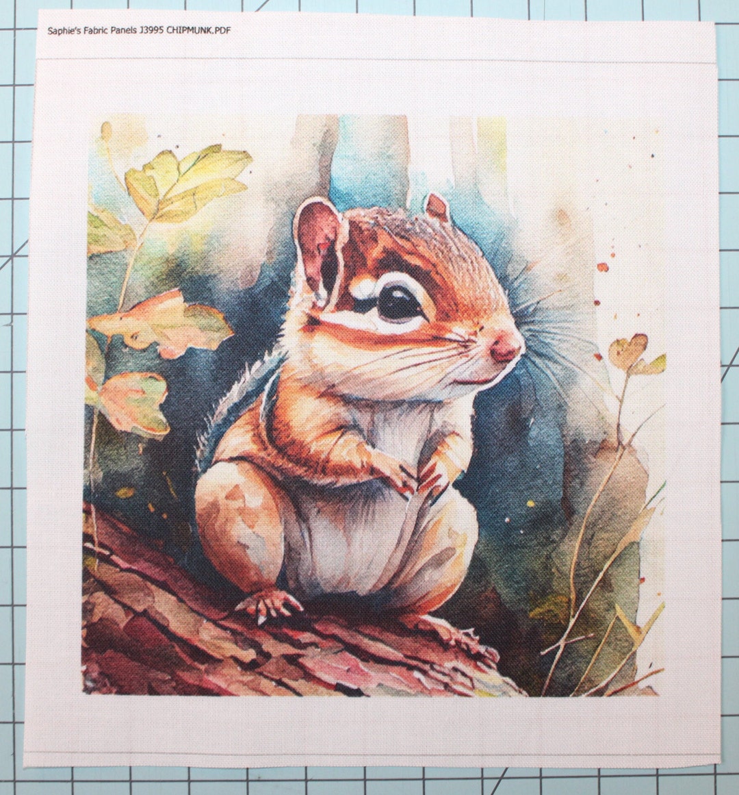 Chipmunk 100% Cotton Fabric Panel Square Small Quilting - Etsy
