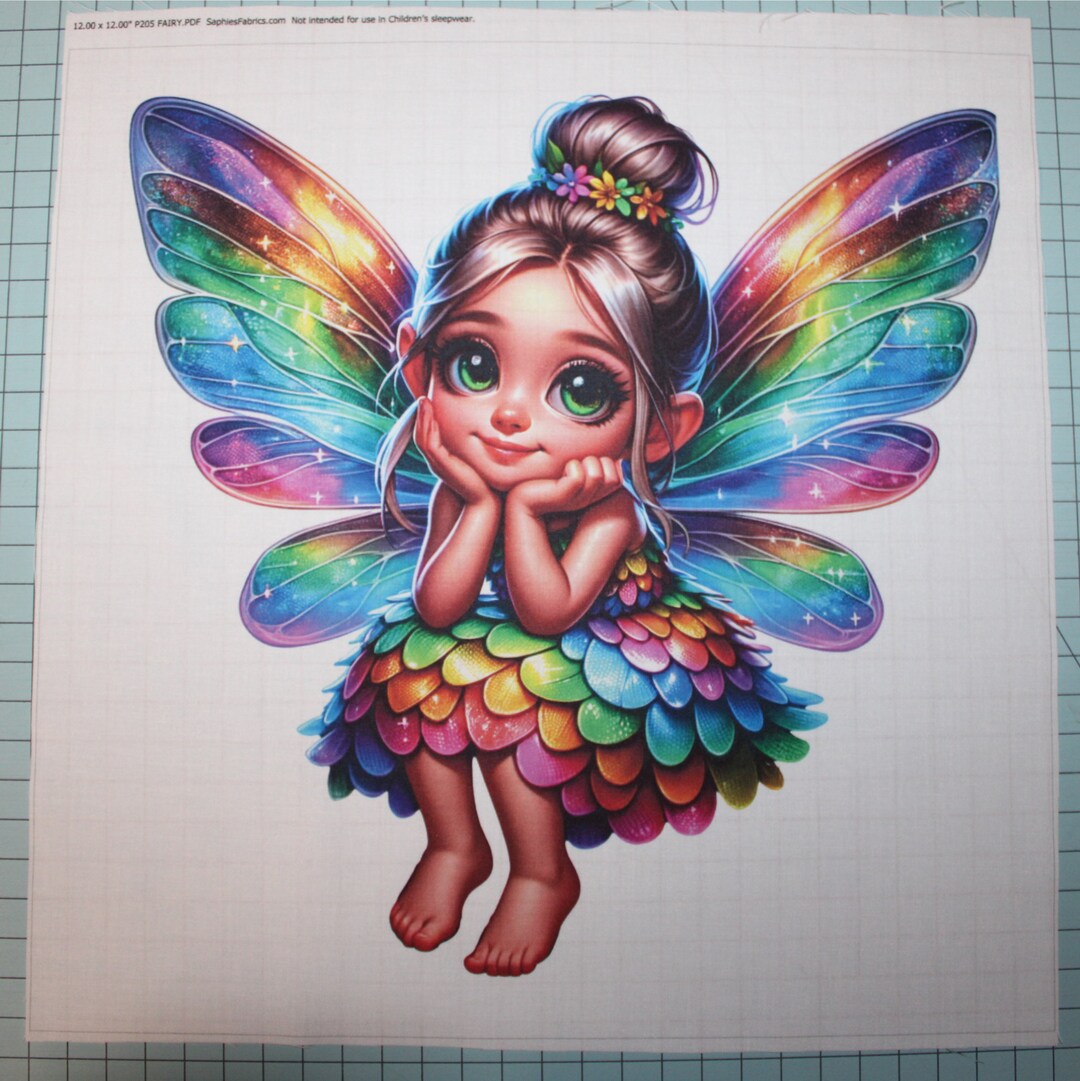 Fairy 100% Cotton Fabric Panel Block | Small Sewing Quilting Square ...