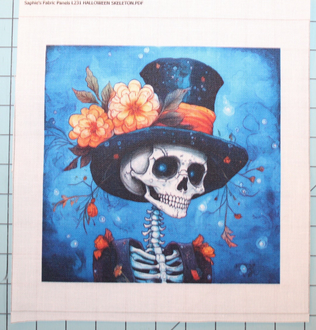 Skeleton 100% Cotton Fabric Panel Block | Small Sewing Quilting Square ...