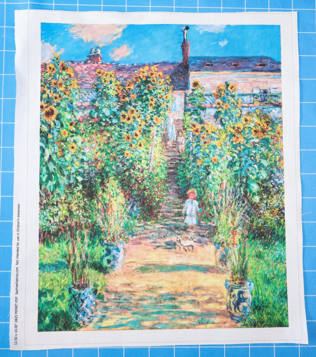 Claude Monet Garden 100% Cotton Fabric Panel | Quilting Sewing Block ...