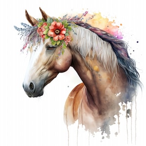 Horse Boho 100% Cotton Fabric Panel Square Small Sewing Panel Block ...