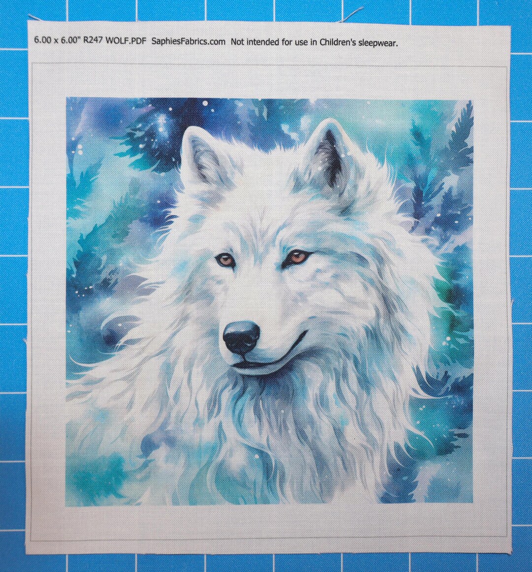 Wolf 100% Cotton Fabric Panel Block | Small Quilting Sewing Square R247 ...