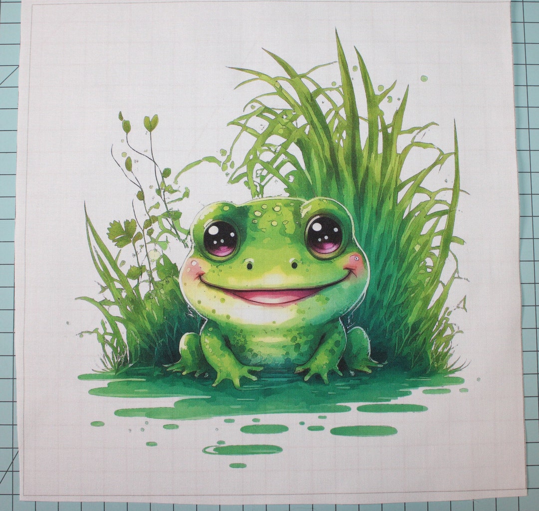 Frog 100% Cotton Fabric Panel Square Small Quilting Sewing Block A21 - Etsy