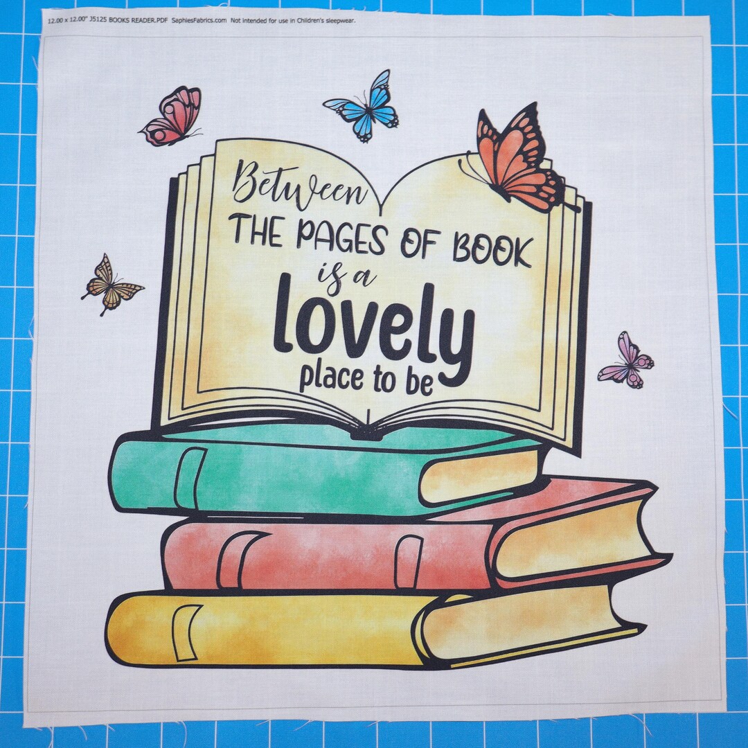 Between the Pages of a Book 100% Cotton Fabric Panel Block | Small ...