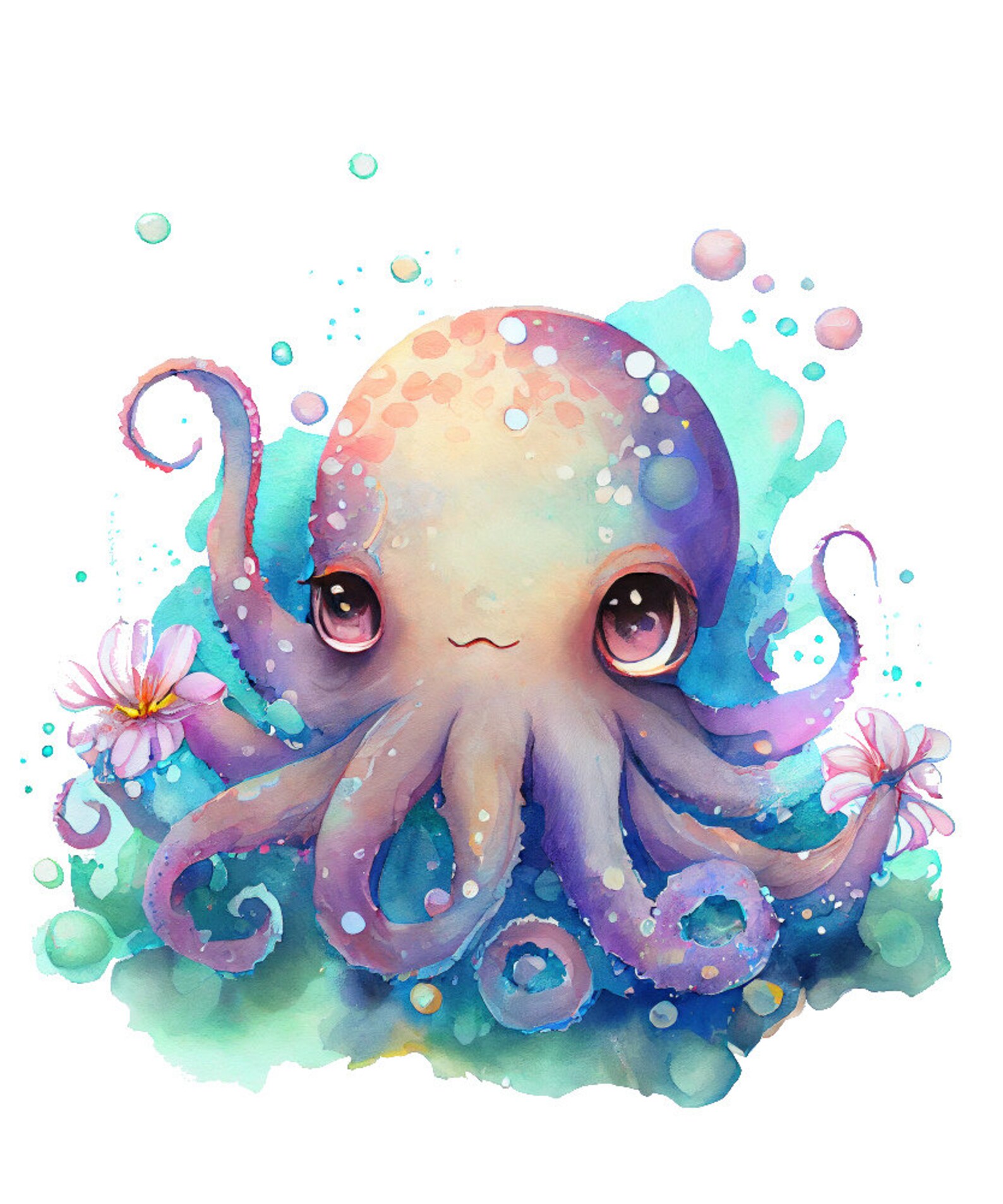 Octopus 100% Cotton Fabric Panel Square Quilting Small - Etsy