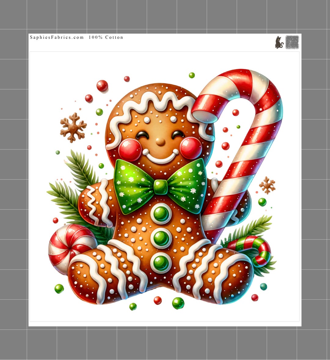 Gingerbread 100% Cotton Fabric Panel Block Quilt Square BB460 - Etsy