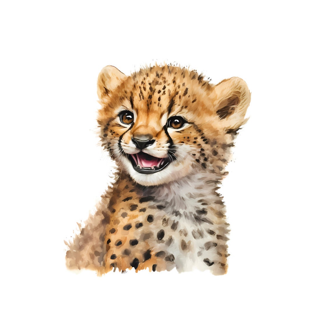 Cheetah Cub 100% Cotton Small Fabric Panel Square Quilting - Etsy