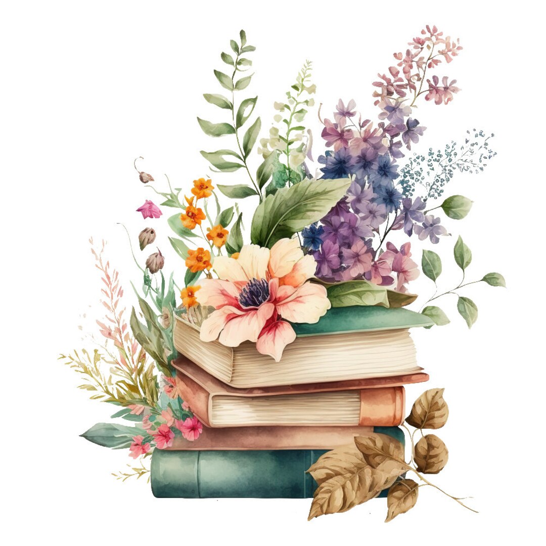 Boho Books Reader Flowers 100% Cotton Fabric Panel Square - Etsy