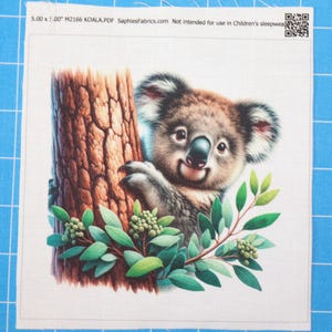 Koala Bear 100% Cotton Fabric Panel Block Quilt Square M2166 - Etsy