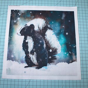 Winter Skunk 100% Cotton Fabric Panel Square Quilting Sewing - Etsy