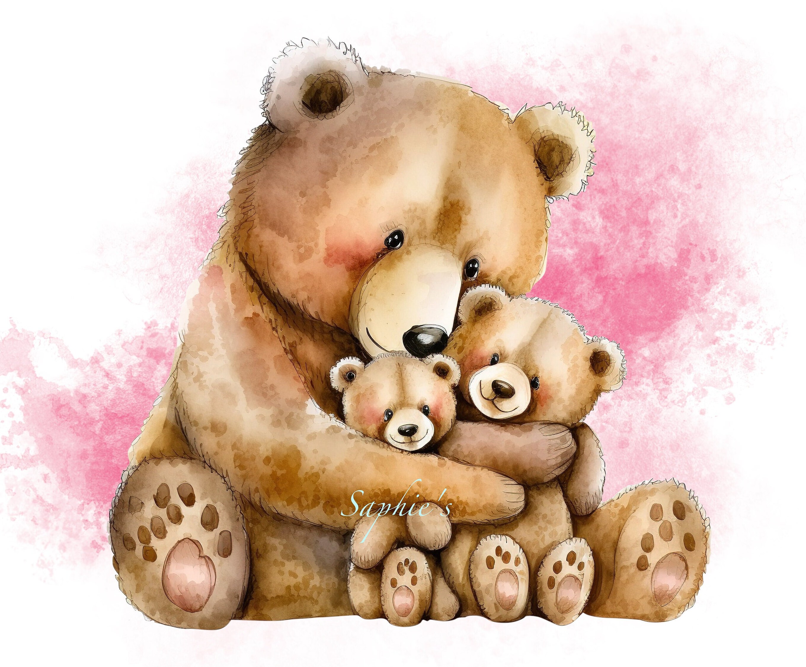 Two Teddy Bears Together Drawing