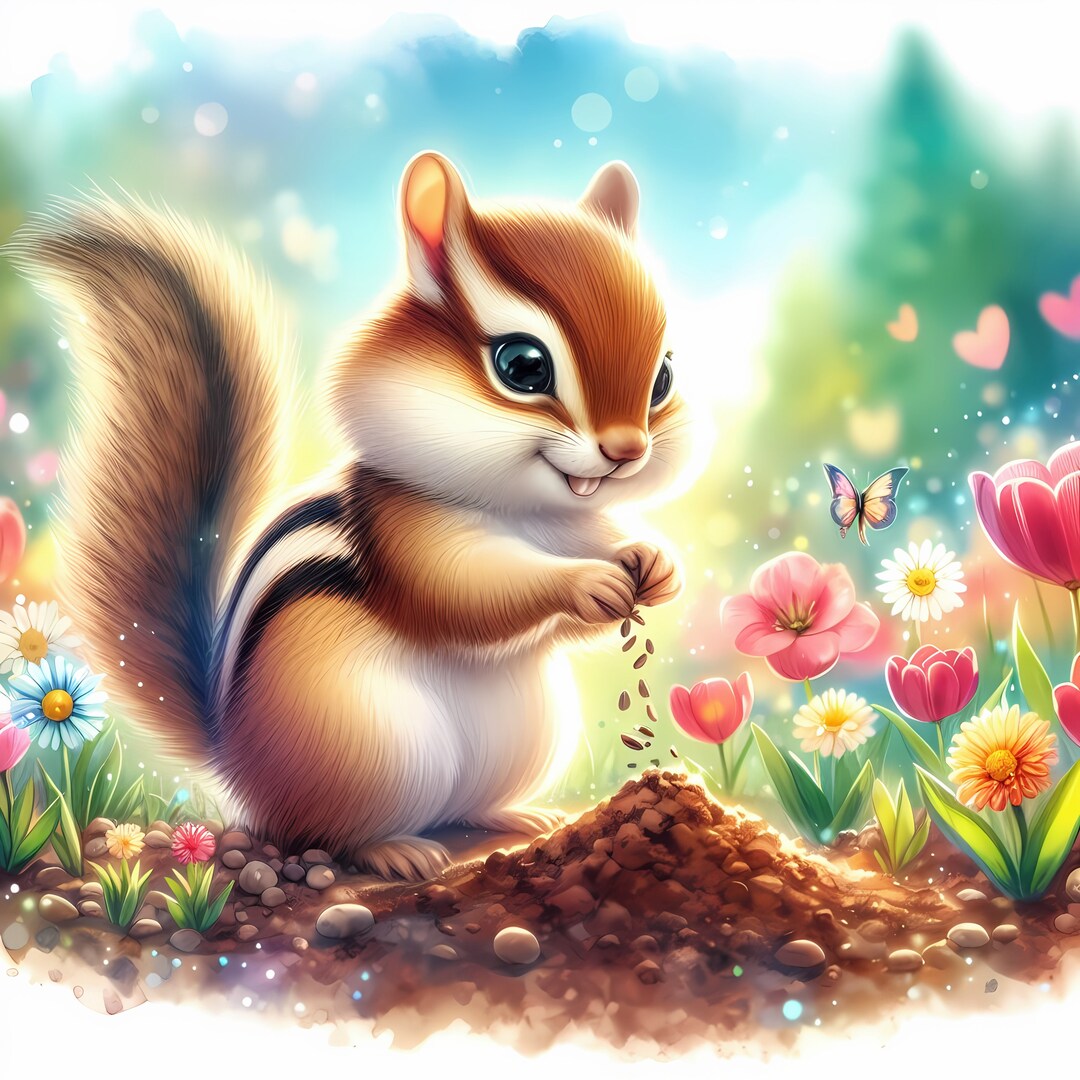 Fantasy Chipmunk 100% Cotton Fabric Panel Square Small Sewing Quilting Block - Etsy