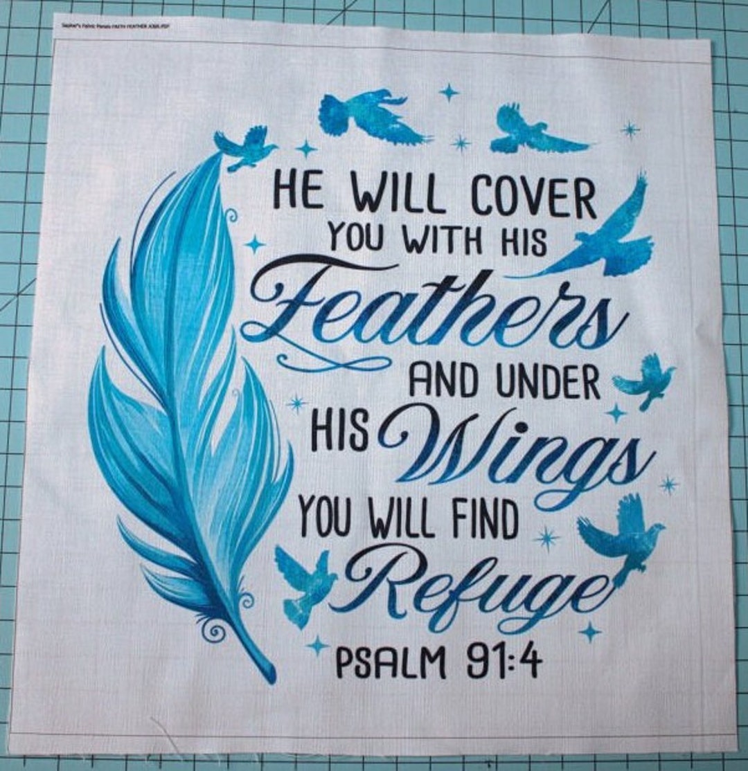 Bible Verse Religion 100% Cotton Fabric Panel Block Small Quilting ...