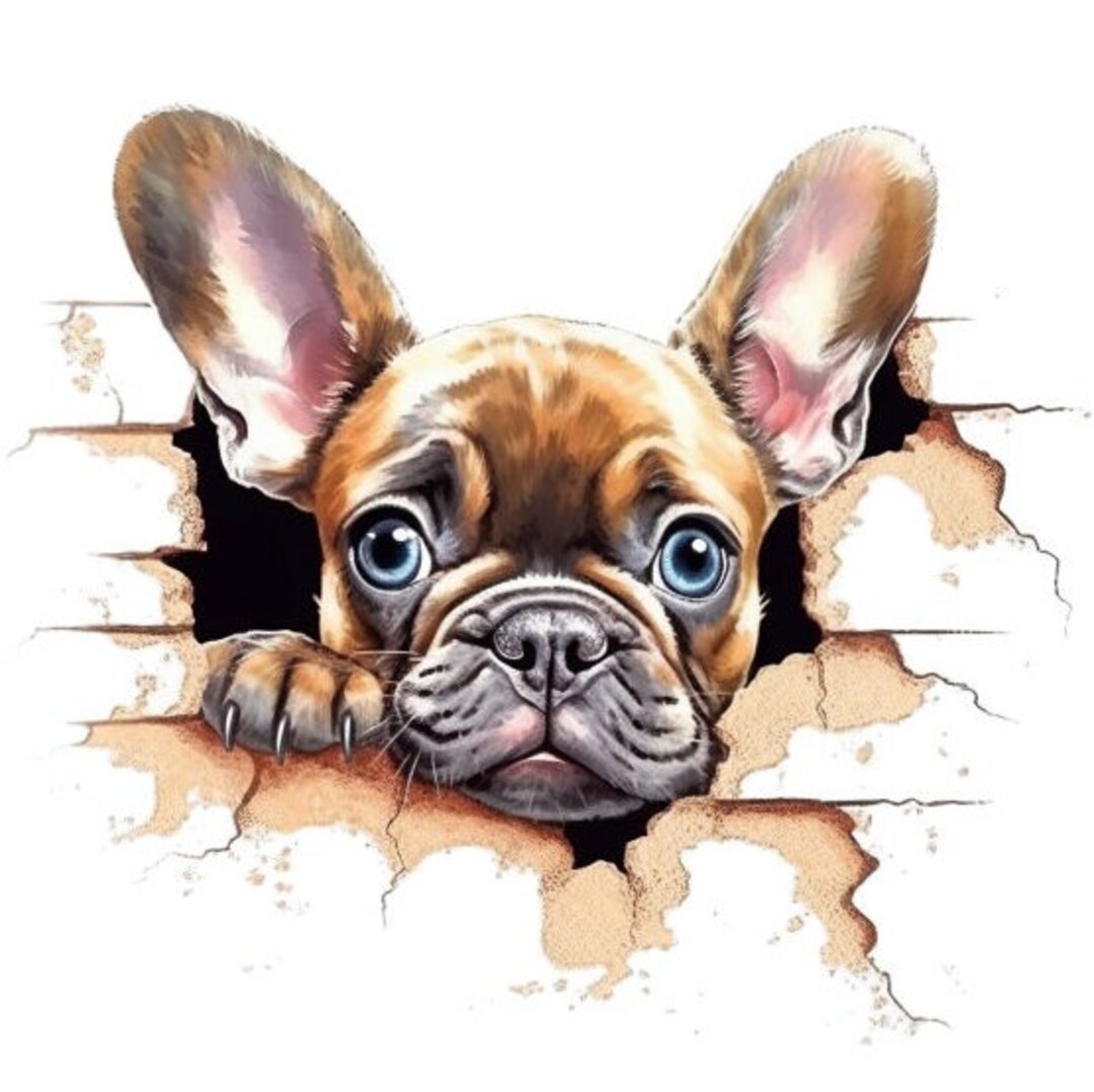 Dog Breaking Through Wall 100% Cotton Small Fabric Panel - Etsy