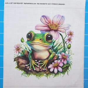 Floral Frog 100% Cotton Fabric Panel Block Quilt Square G48 - Etsy