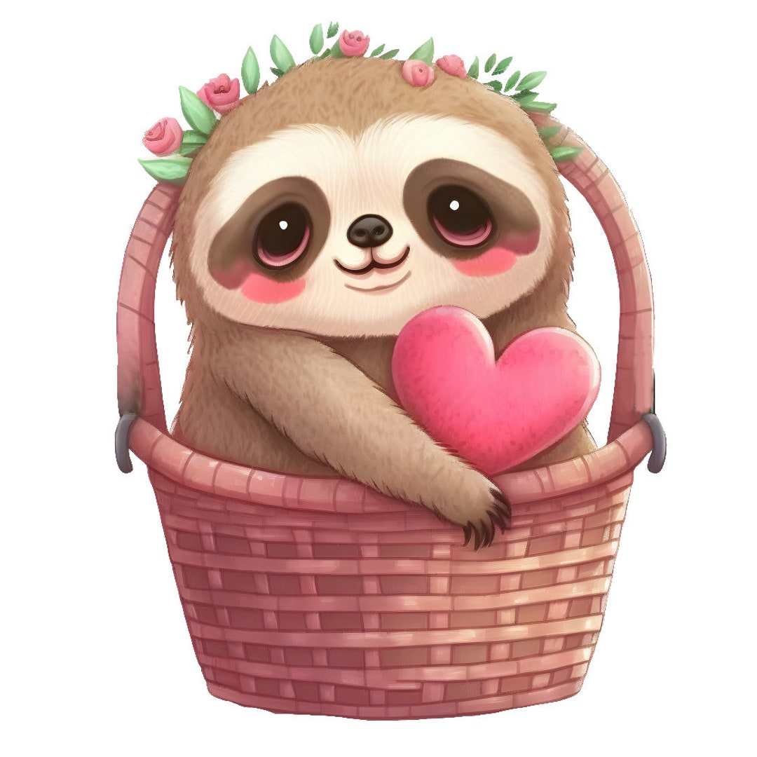 Sloth in Basket 100% Cotton Fabric Panel Square Small Sewing Quilting ...