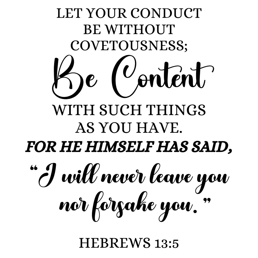 Hebrews 13:5 Faith / Scripture 100% Cotton Fabric Panel Block | Small ...