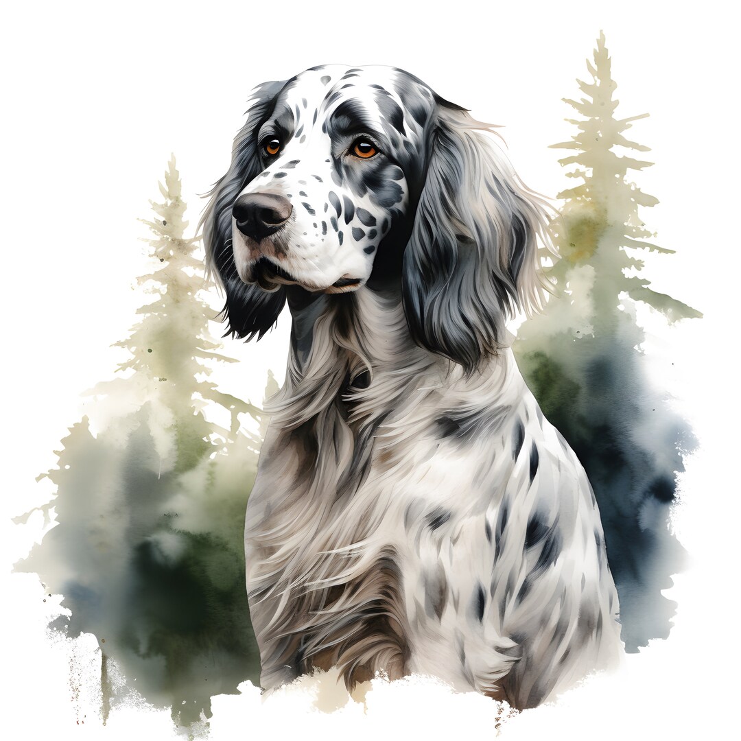English Setter Dog 100% Cotton Fabric Panel Square Small Sewing ...