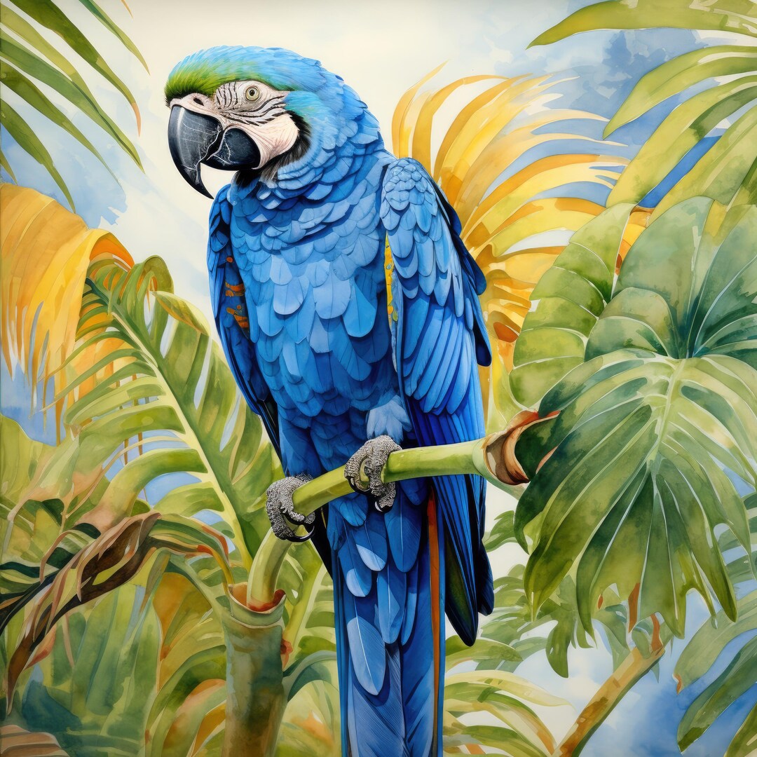 Macaw Bird 100% Cotton Fabric Panel Block | Small Quilting Sewing ...