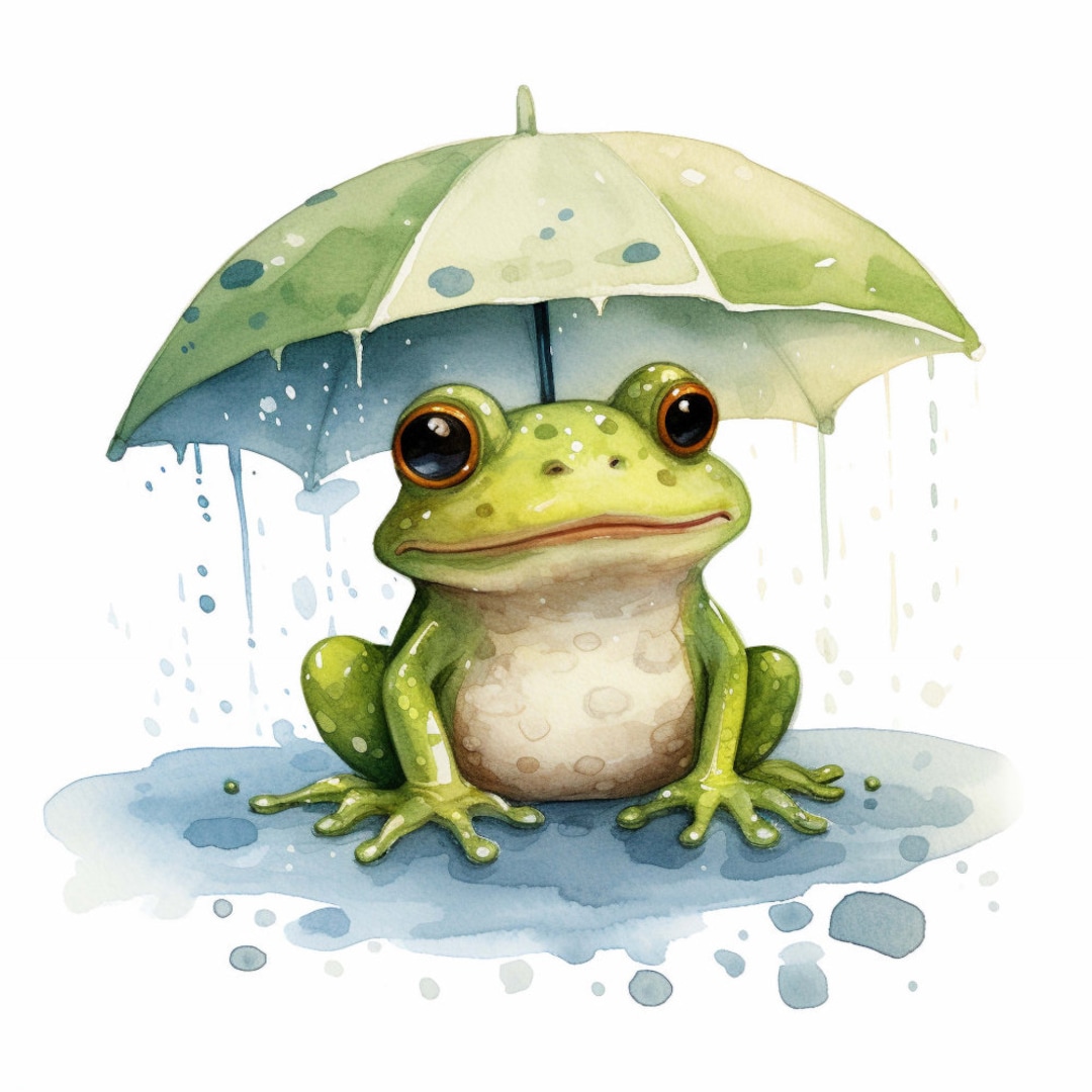 Fabric Panel Frog With Umbrella 100% Cotton Small Fabric Panel Square ...