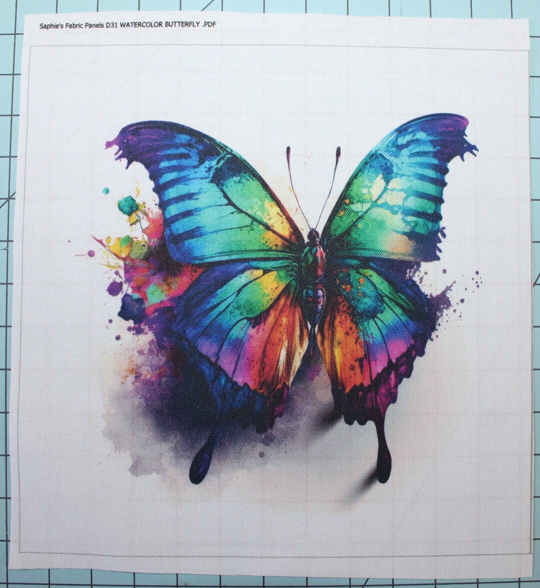 Butterfly 100% Cotton Fabric Panel Square Small Sewing Quilting Panel ...