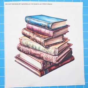 Stack of Books 100% Cotton Fabric Panel Block Quilt Square N2550 - Etsy