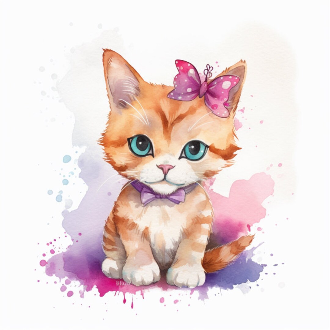 Kitten Cat 100% Cotton Fabric Panel Square Small Quilting Sewing ...