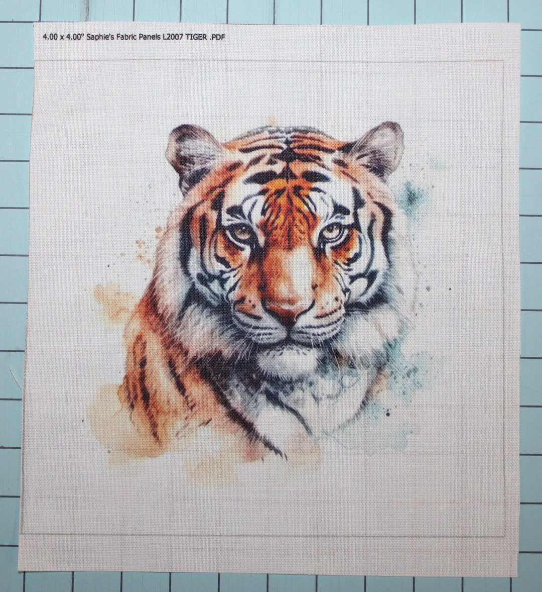 Tiger 100% Cotton Fabric Panel Square Small Sewing Quilting Block L2007 ...