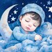 Sleepy Baby 100% Cotton Fabric Panel Block | Small Sewing Quilting ...