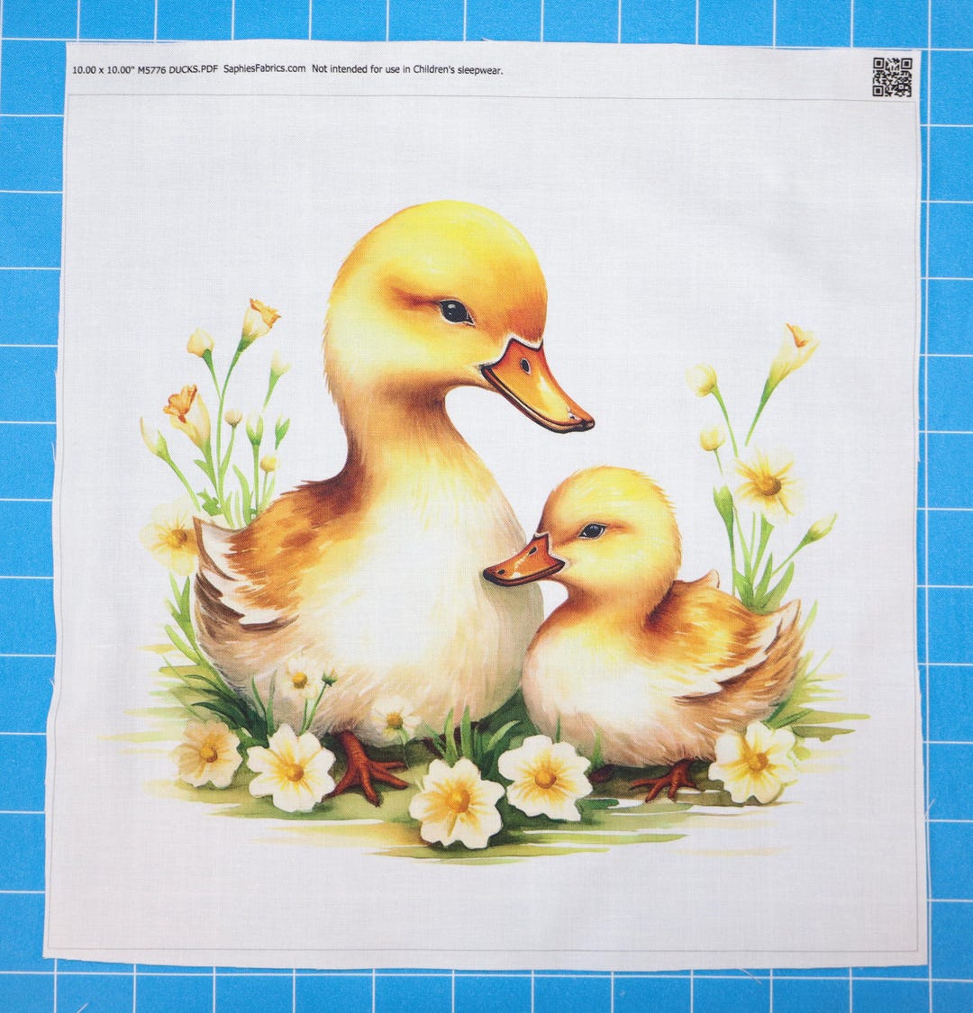 Duck Duckling 100% Cotton Fabric Panel Block | Small Sewing Quilting ...