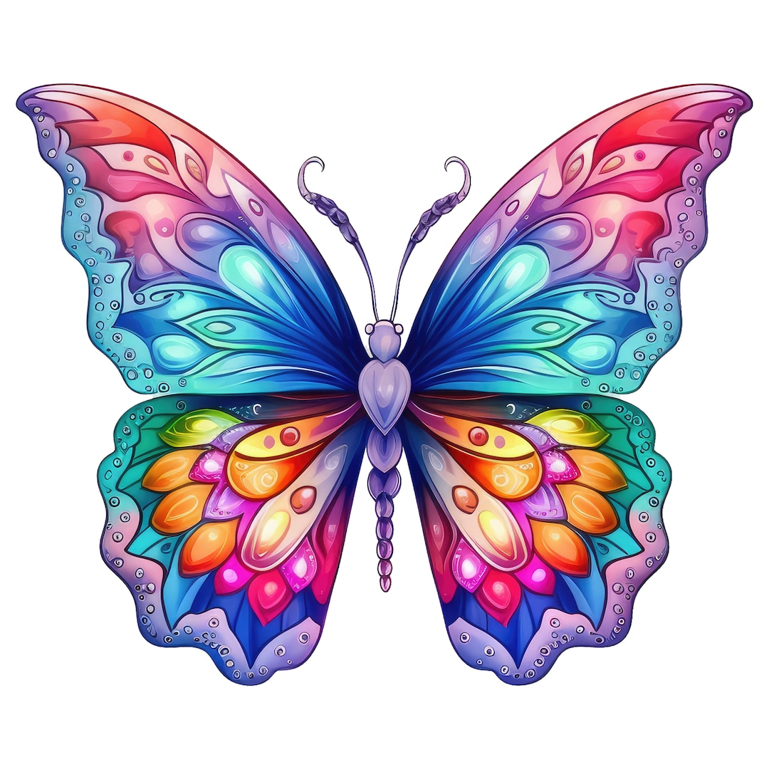 Colorful Butterfly 100% Cotton Fabric Panel Square Small Sewing ...