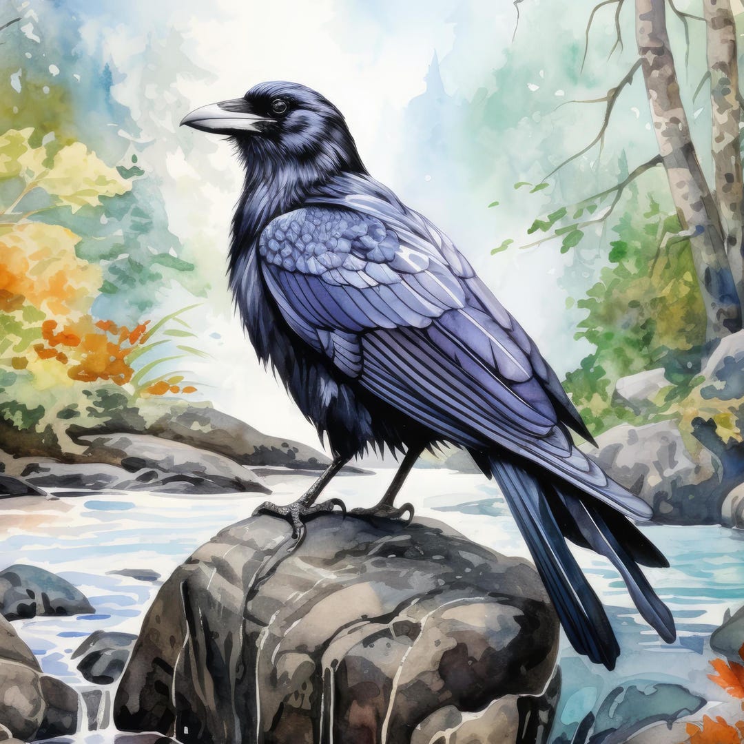 Crow 100% Cotton Fabric Panel Block | Small Quilting Sewing Square Q316 ...