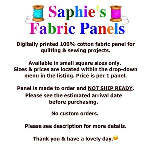 Bunny Rabbit 100% Cotton Fabric Panel Square Small Sewing Quilting ...