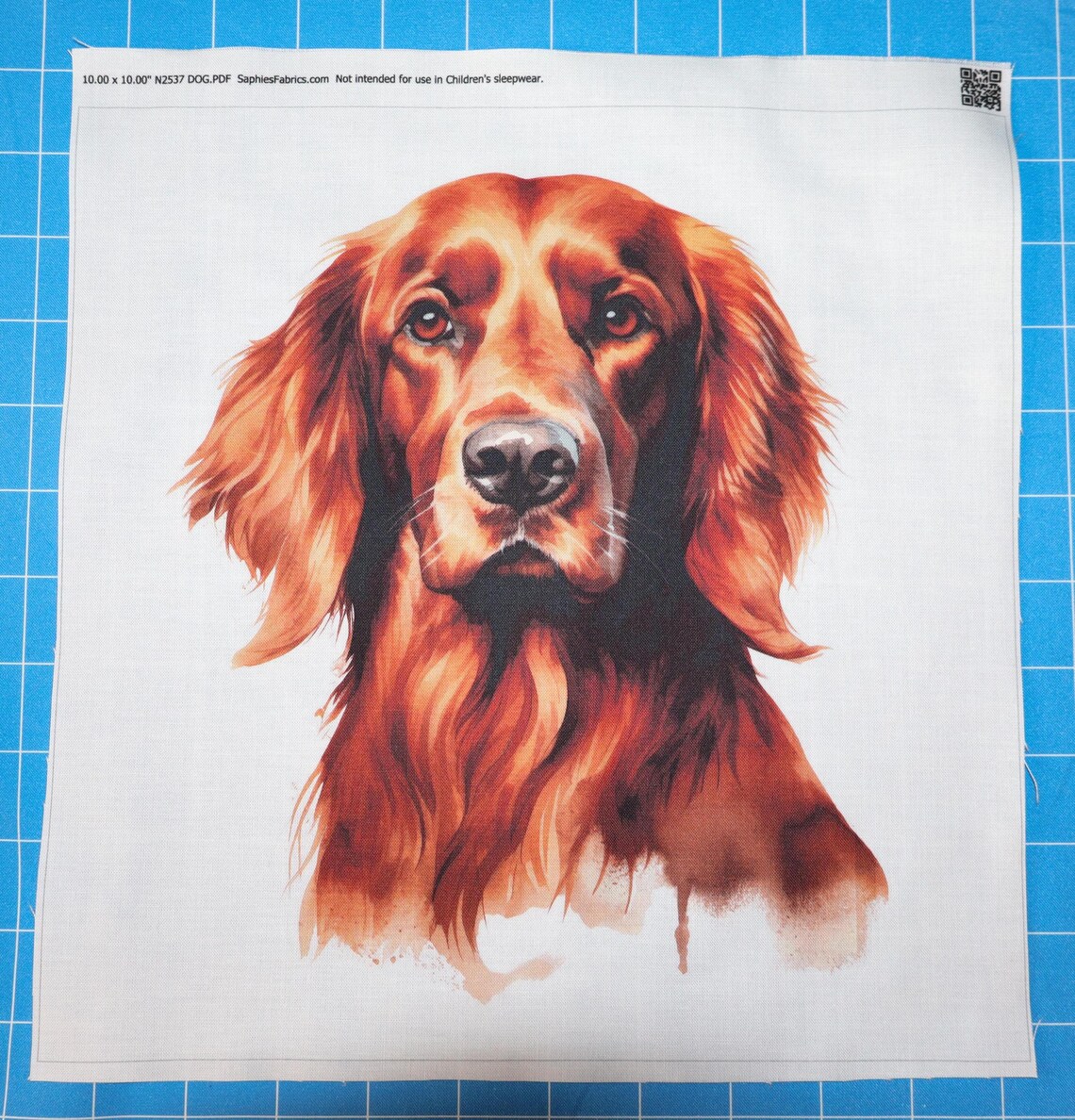 Irish Setter 100% Cotton Fabric Panel Block | Small Sewing Quilting ...