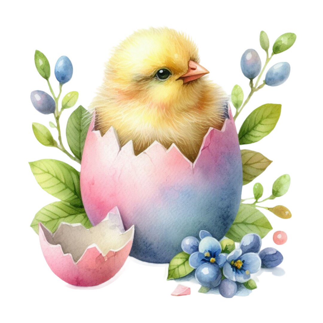 Spring Hatching Chick 100% Cotton Fabric Panel Square Small Sewing ...