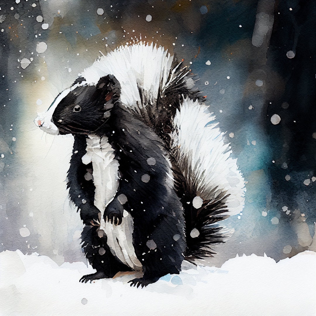 Winter Skunk 100% Cotton Fabric Panel Square Quilting Sewing - Etsy