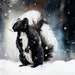 Winter Skunk 100% Cotton Fabric Panel Block | Small Sewing Quilting ...