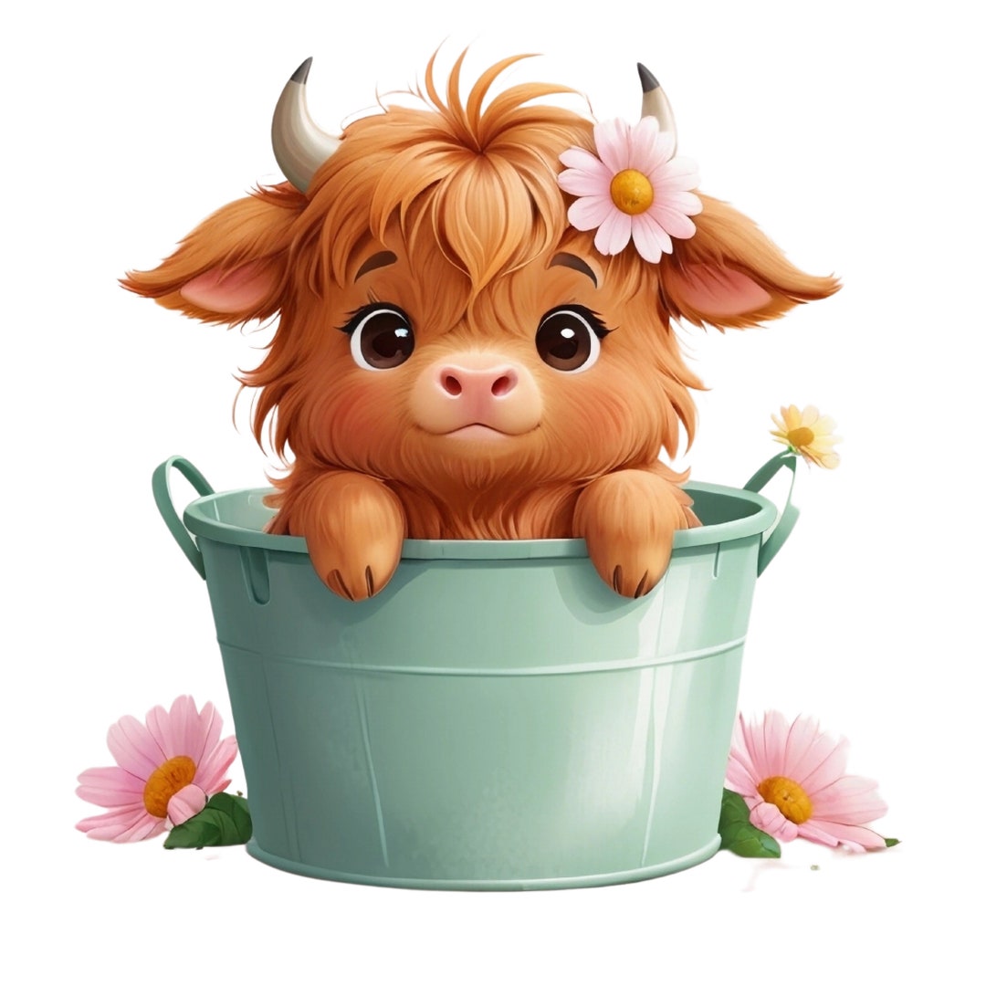 Cow in Bucket 100% Cotton Fabric Panel Square Small Sewing Quilting ...