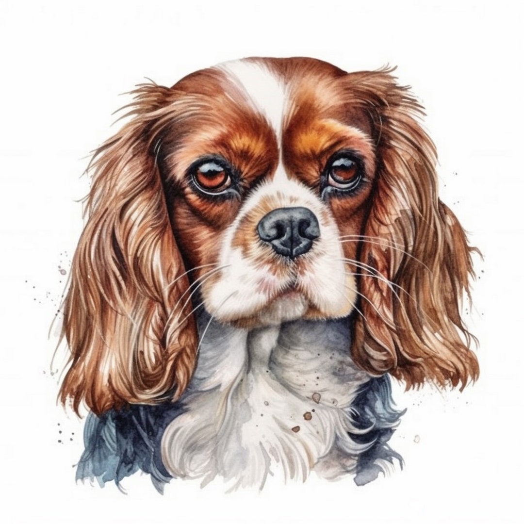 Cavalier King Charles Spaniel Dog 100% Cotton Fabric Panel Square Small ...