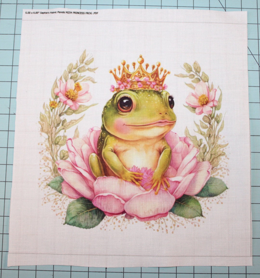 Royal Frog 100% Cotton Fabric Panel Square Small Quilting Sewing Block ...