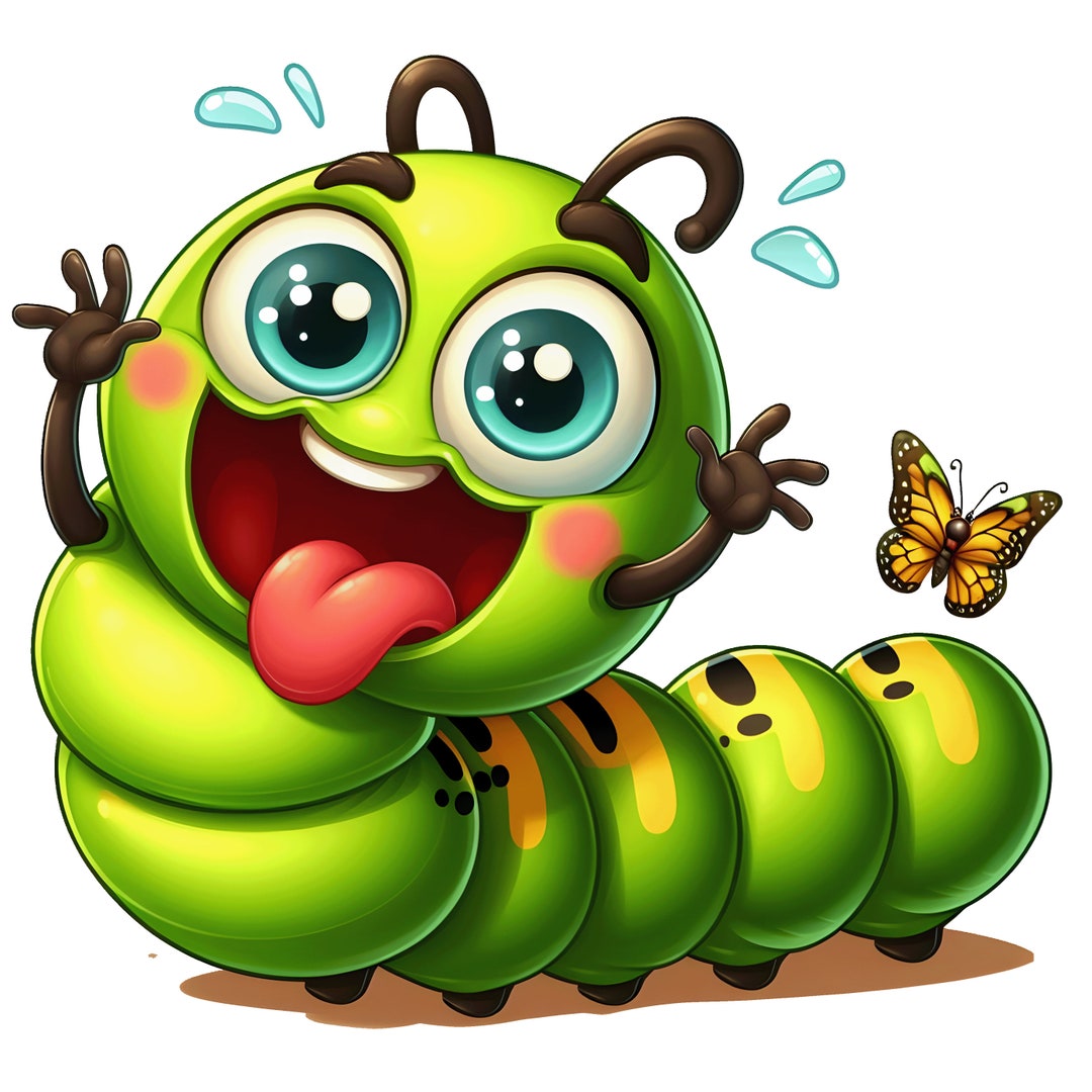 Humor Silly Caterpillar 100% Cotton Fabric Panel Square Small Sewing ...