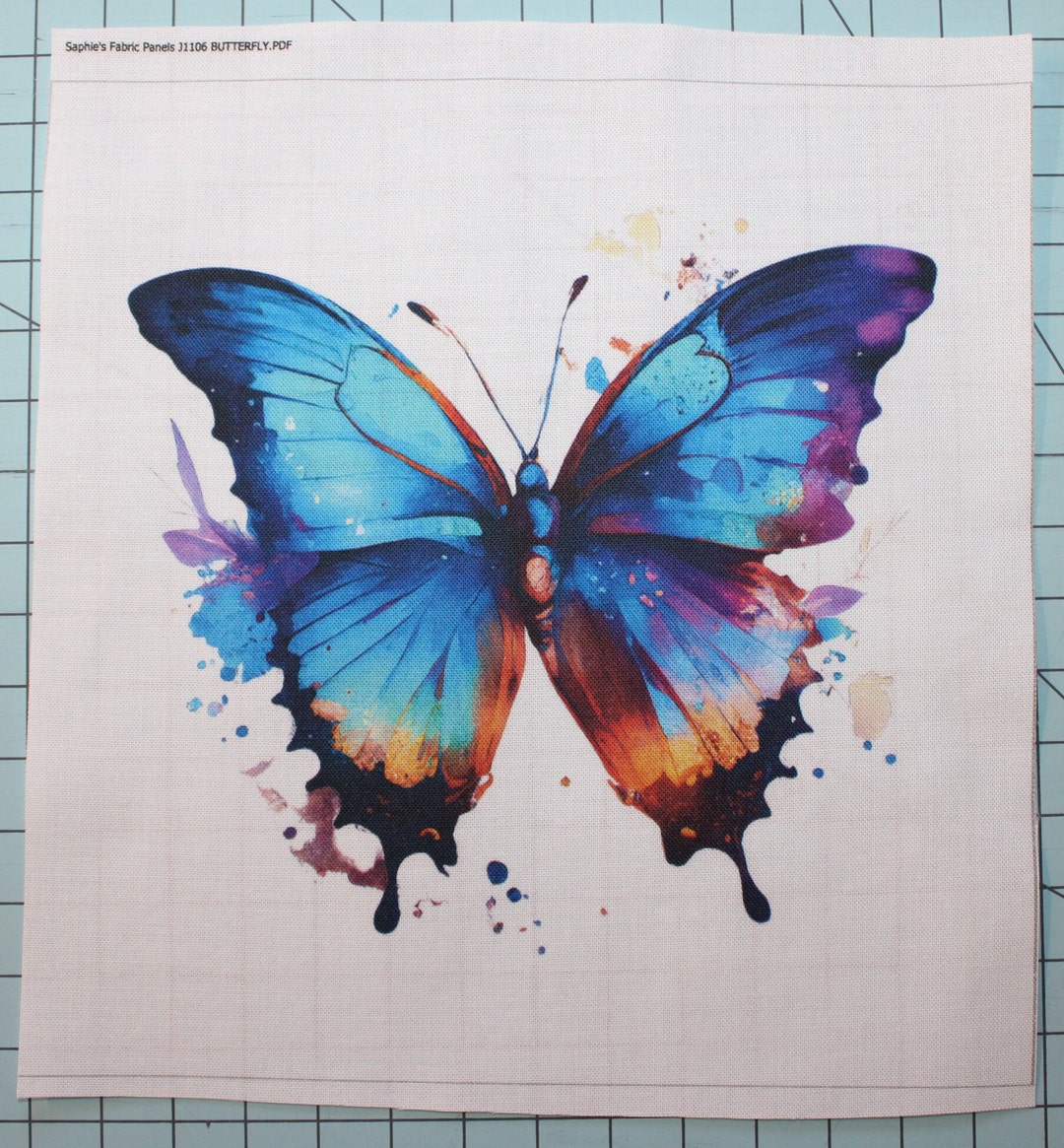 Butterfly 100% Cotton Fabric Panel Square Small Sewing Quilting Block ...