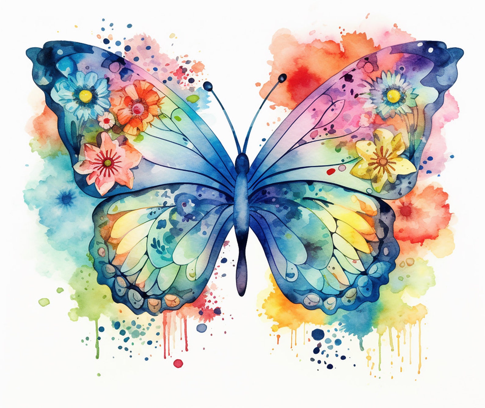 Butterfly 100% Cotton Fabric Panel Square Small Quilting Sewing Block ...