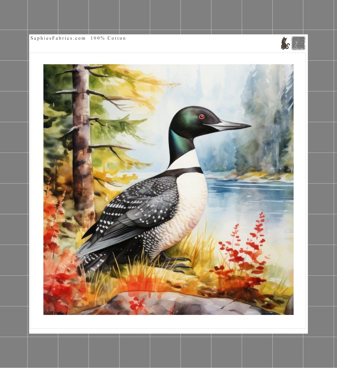 Loon 100% Cotton Fabric Panel Block Quilt Square P1420 - Etsy
