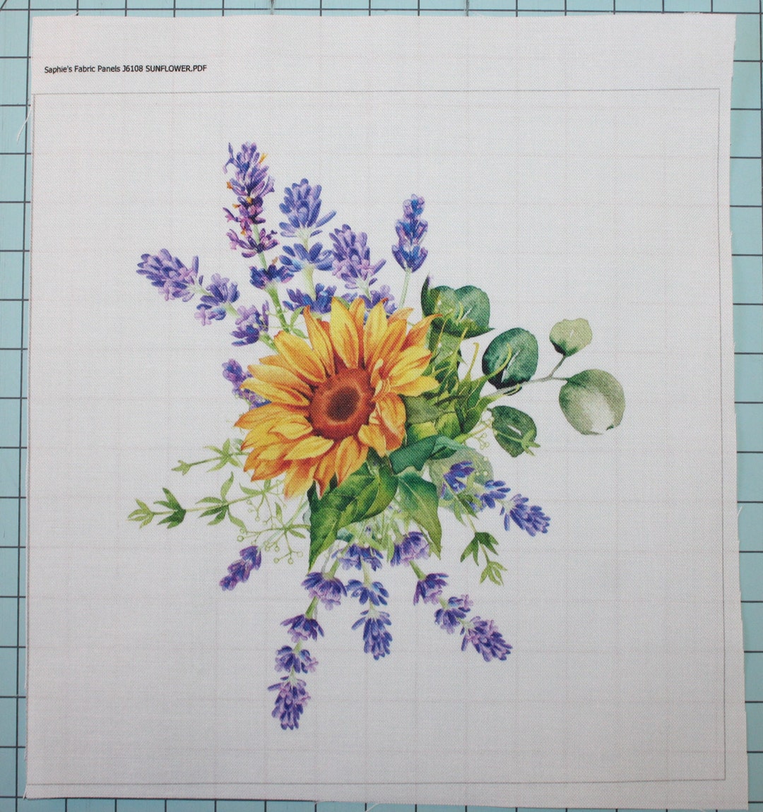 Sunflower 100% Cotton Fabric Panel Small Quilting Sewing Block J6108 - Etsy